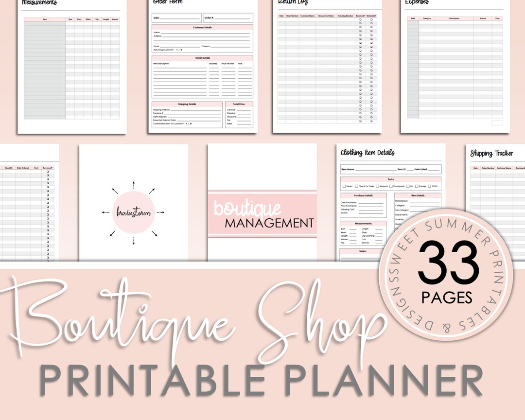 Online Shop Printable Planner Boutique Planner Reseller - Etsy