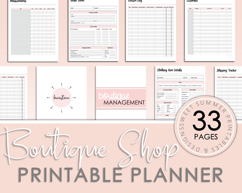 Online Shop Printable Planner Boutique Planner Reseller | Etsy UK