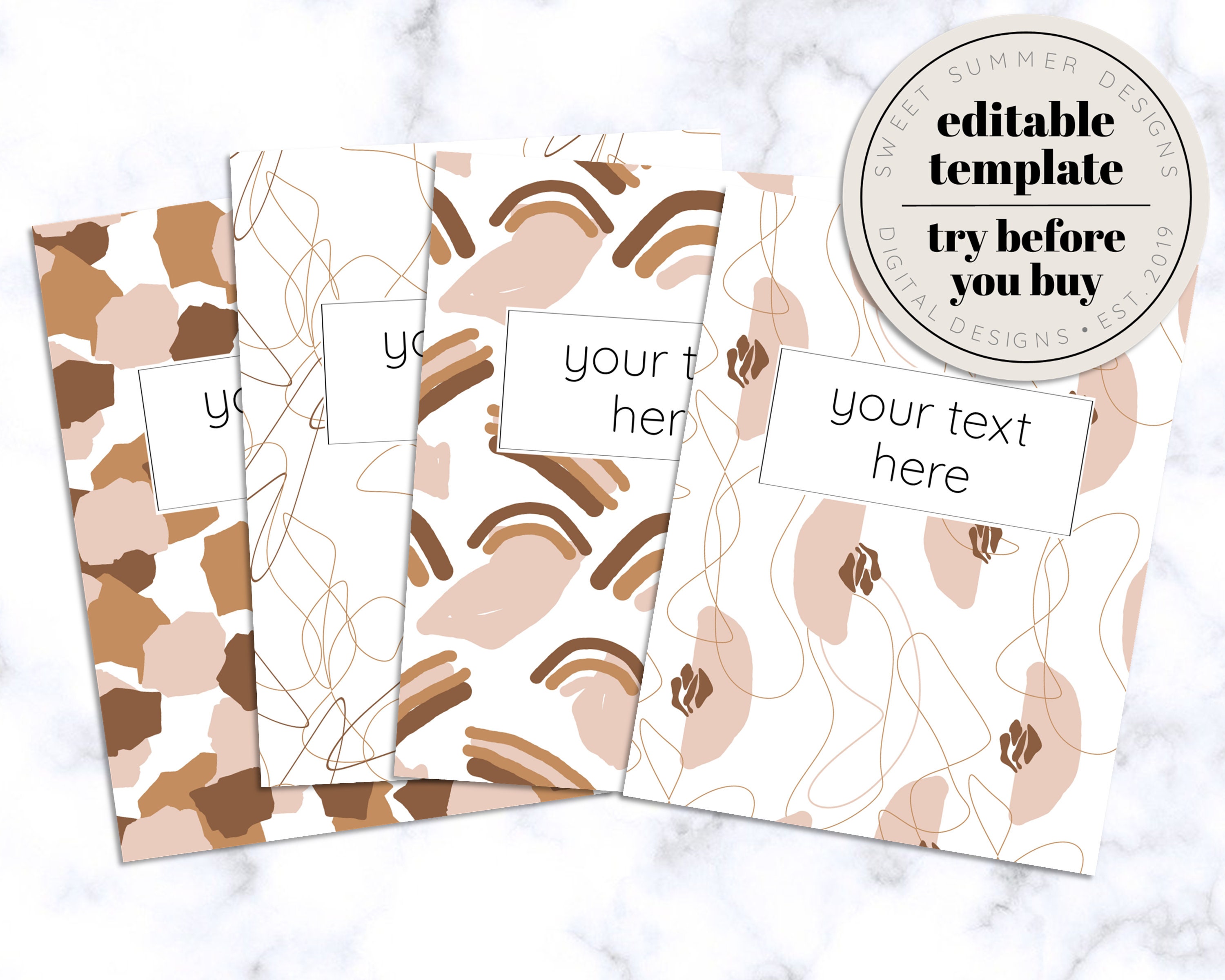 Neutral Geometric Editable Binder Covers Editable Binder - Etsy