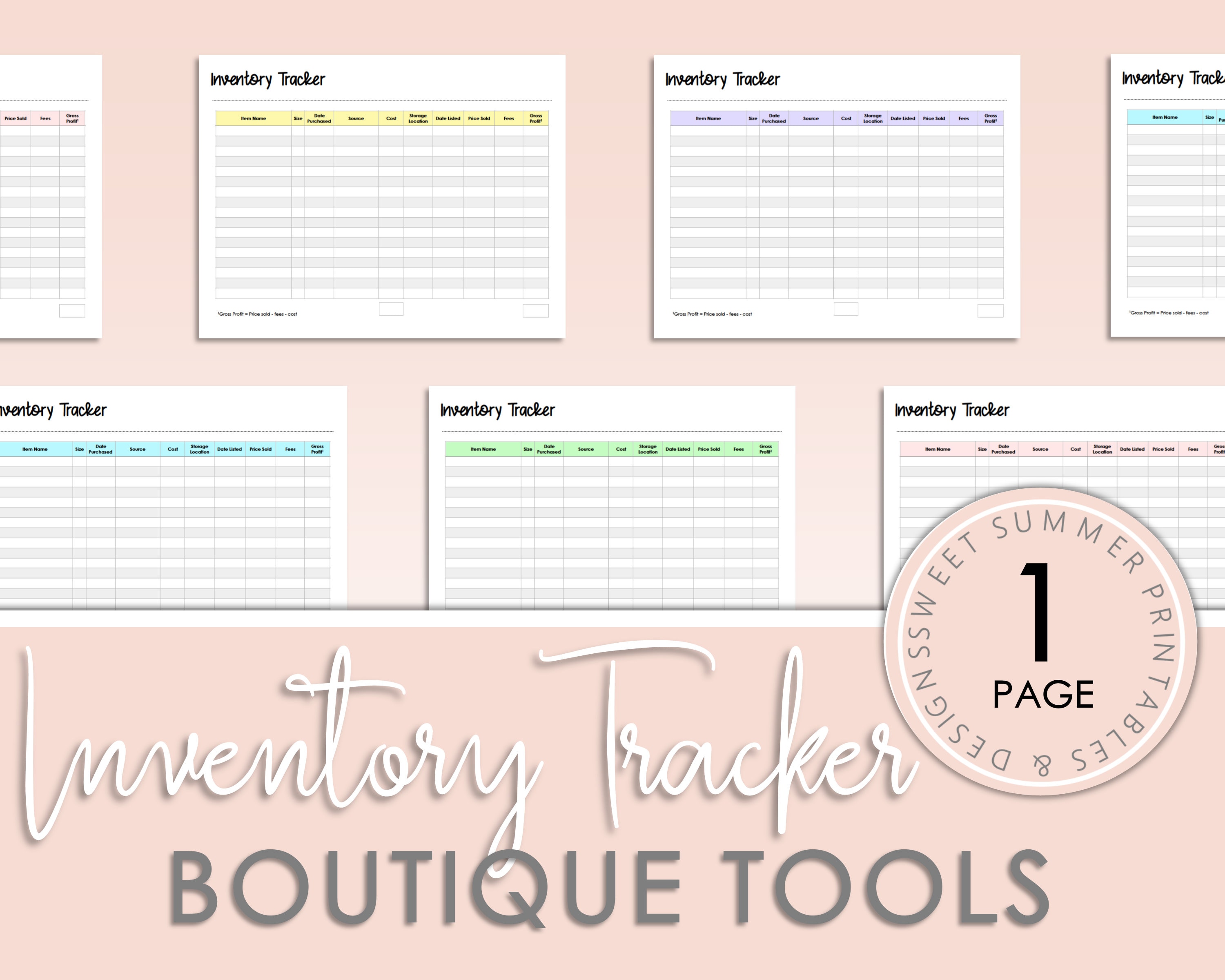 Online Shop Inventory Sheets Inventory Tracker Printable - Etsy