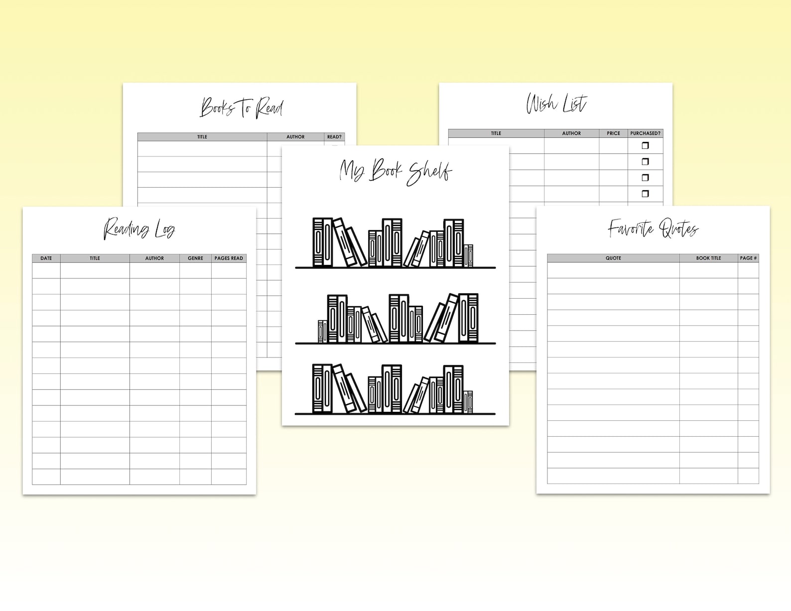 Reading Journal Printable Book Club Planner Printable - Etsy