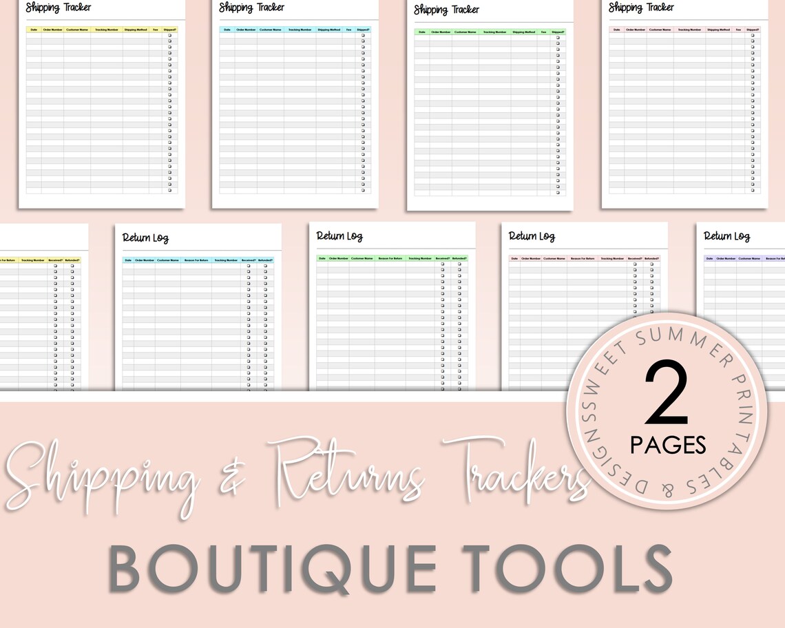Shipping Tracker Printable Returns Tracker Printable - Etsy