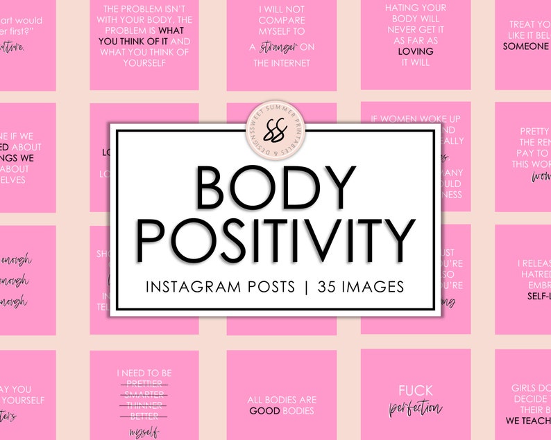 35 Body Image Instagram Quotes and Posts Body Positivity | Etsy