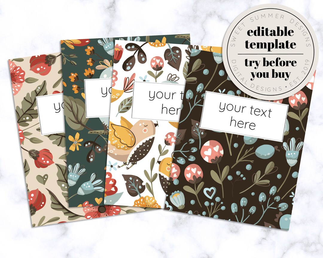 Spring Flight Editable Binder Covers, Editable Binder Cover Template ...