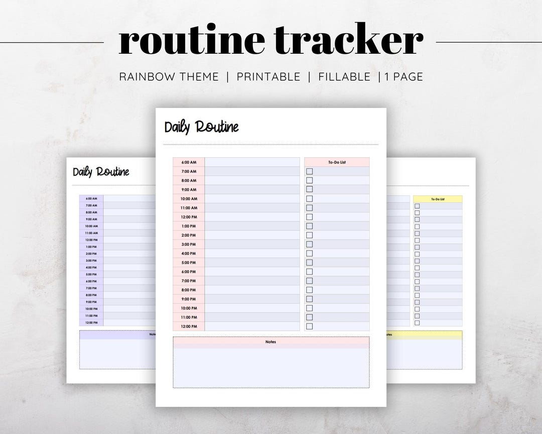 Daily Routine Template, To-do List, Daily Schedule Template, Daily ...