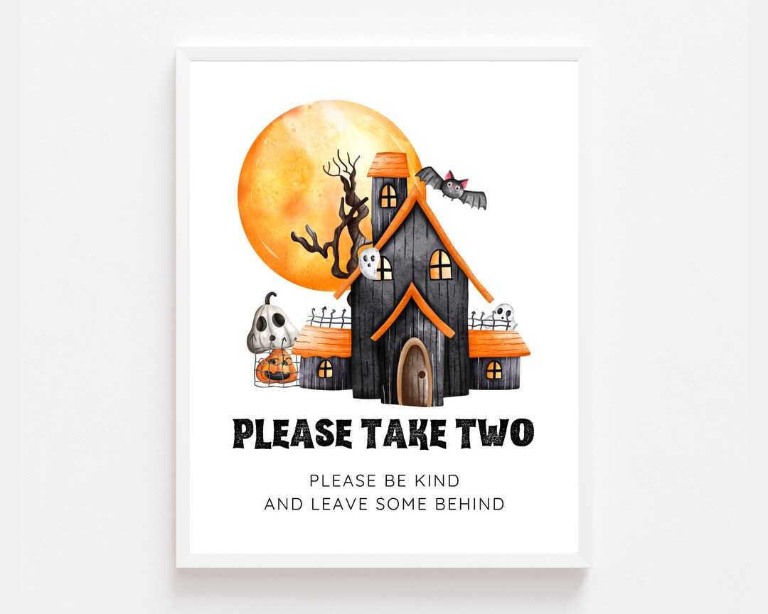 Trick or Treat Haunted House Sign Printable, Trick or Treat Sign ...