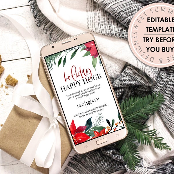 Holiday Happy Hour Invitation - Etsy