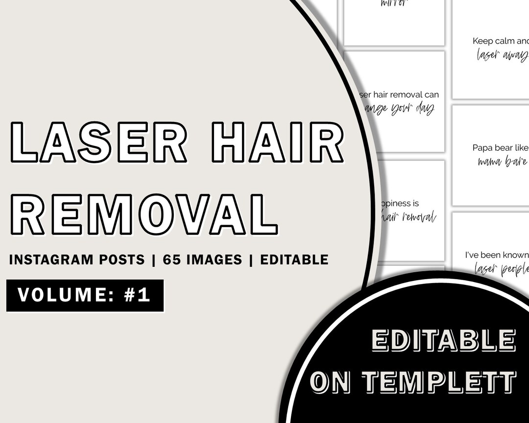 Laser Hair Removal Instagram Post Templates, Waxing Instagram Posts ...