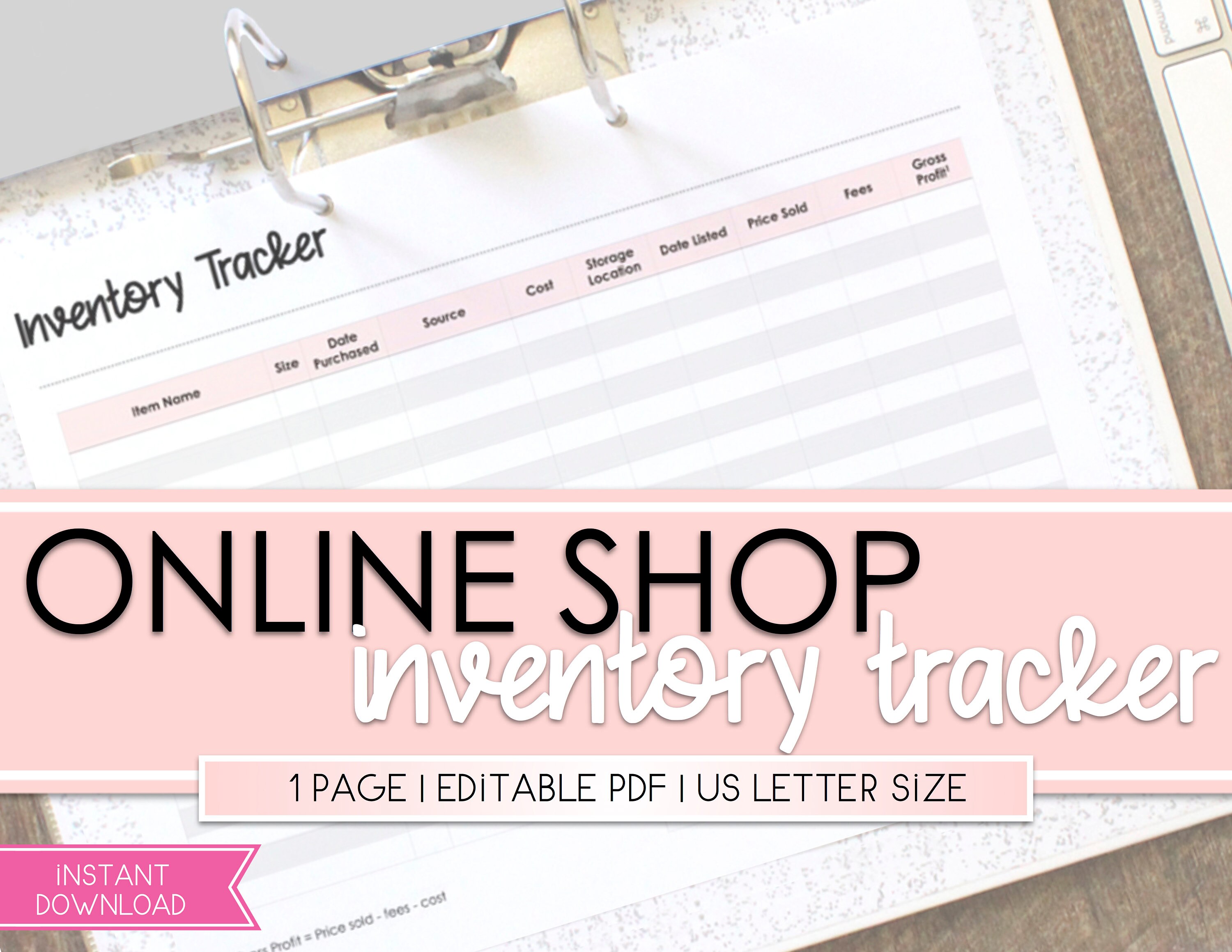 Online Shop Inventory Sheets Inventory Tracker Printable - Etsy UK