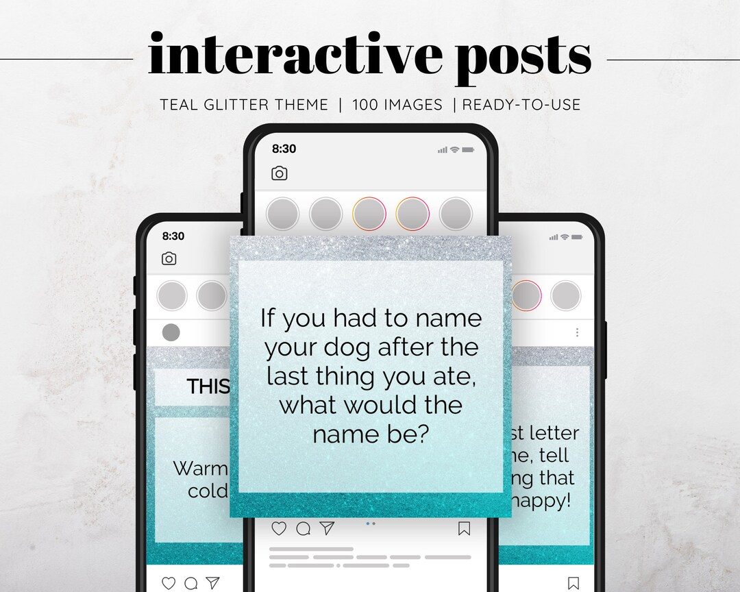 100 Teal Glitter Facebook Games Interactive Posts, Social Media Games ...