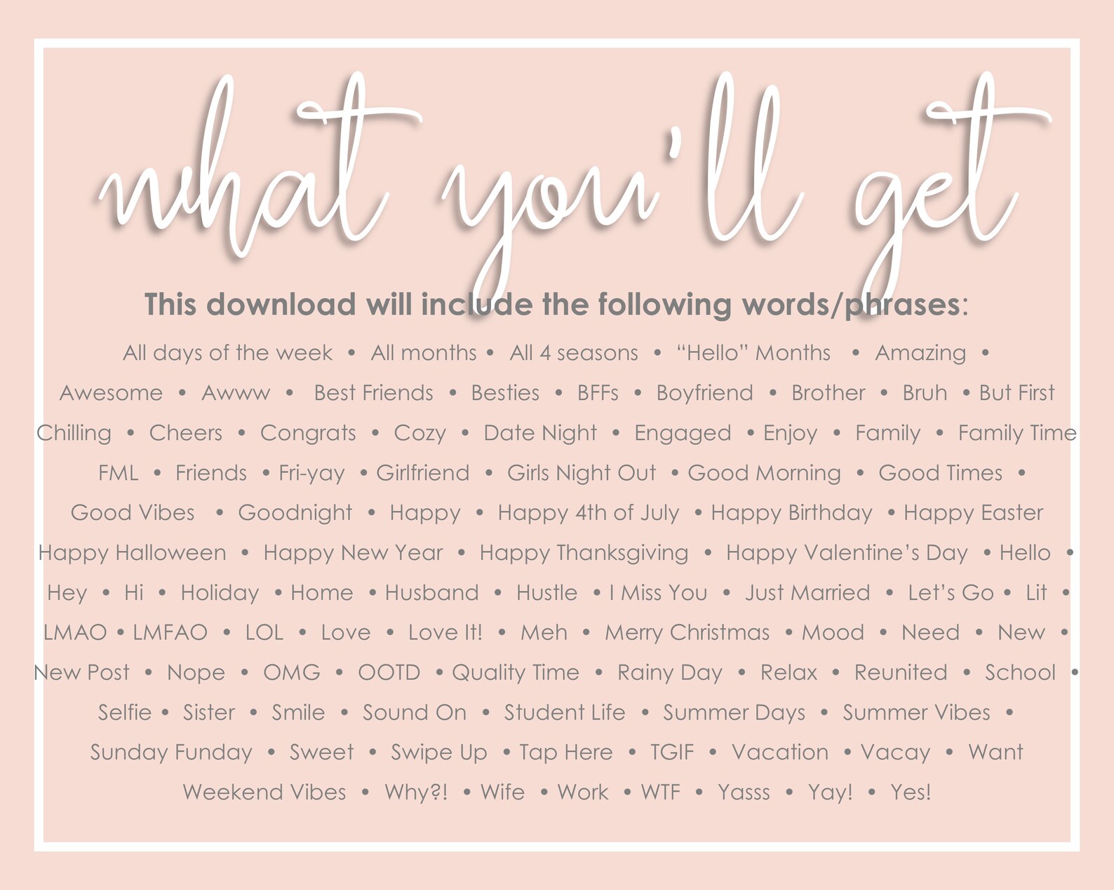 125 Pink Glitter Words and Phrases Instagram Story Stickers, Pink ...