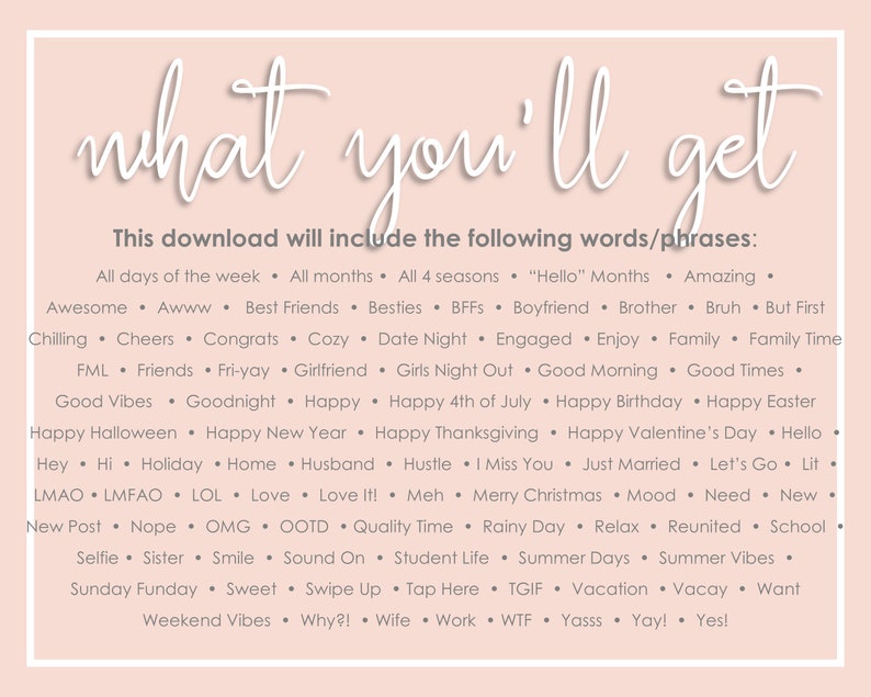 125 Rose Gold Words and Phrases Instagram Story Stickers Rose - Etsy