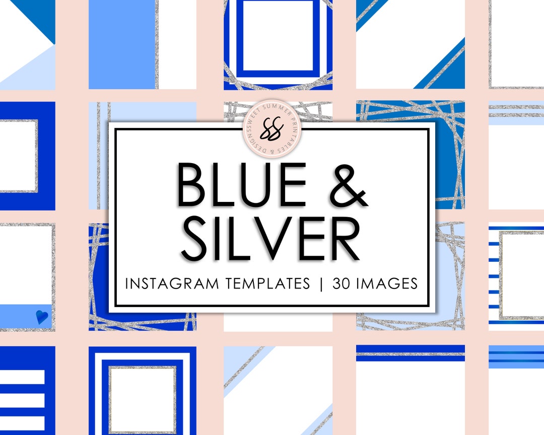 30 Blue and Silver Instagram Background Post Templates, Instagram Canva ...