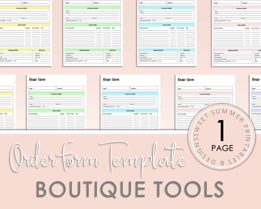 Order Form Printable, Order Form Template, Custom Order Form, Invoice ...