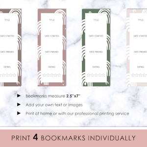 Boho Rainbow Book Review Printable Bookmark, Book Review Bookmark ...