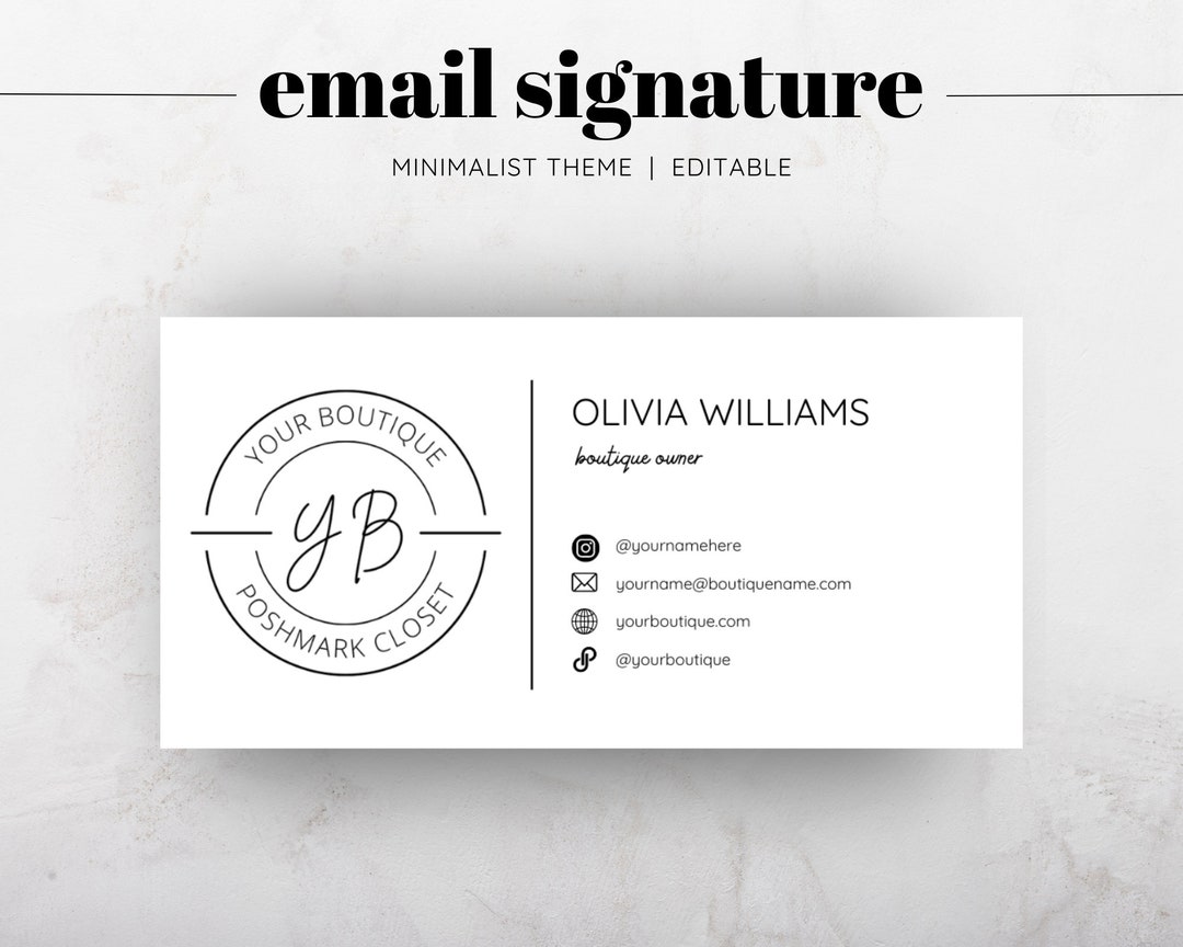 Minimalist Boutique Email Signature Template, Email Signature, Reseller ...