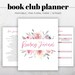 Reading Journal Printable, Book Club Planner Printable, Reading List ...