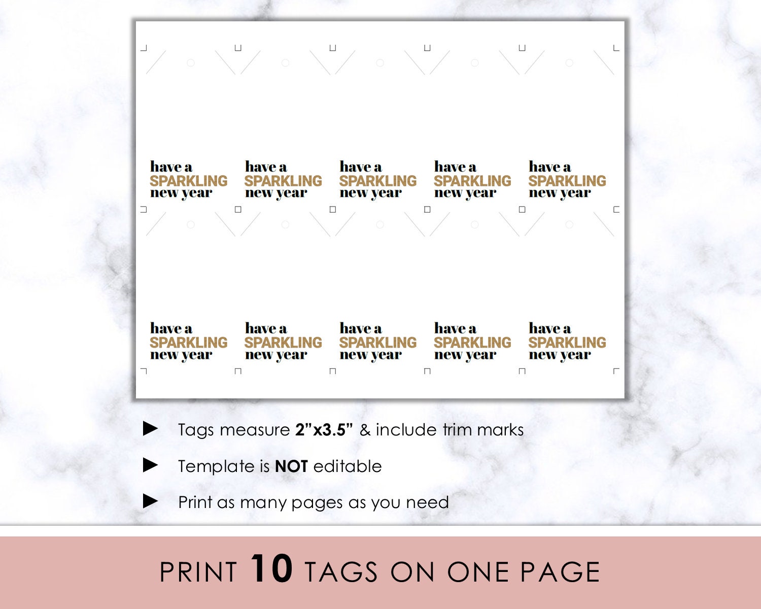 Gold Glitter Have A Sparkling New Year Tag Printable New Year - Etsy