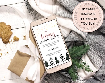 Holiday Happy Hour Invitation - Etsy