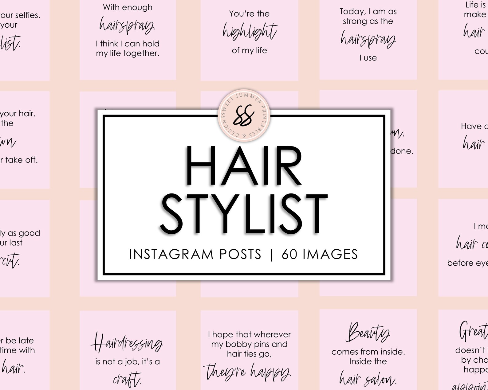60 Hair Stylist Instagram Posts Hair Stylist Quotes Social | Etsy