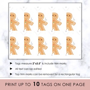 Gingerbread Man Gift Tag Printable, Editable Christmas Gift Tag ...