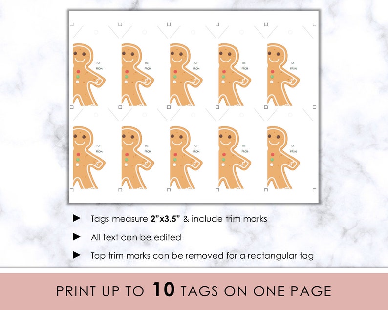 Gingerbread Man Gift Tag Printable, Editable Christmas Gift Tag ...