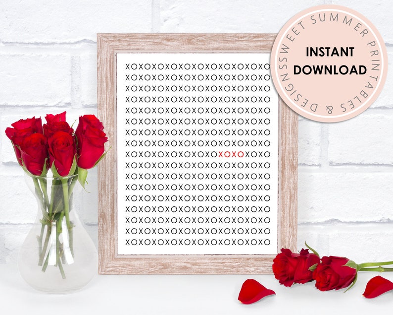 XOXO Sign Printable Valentine's Day 8x10 Printable Sign | Etsy