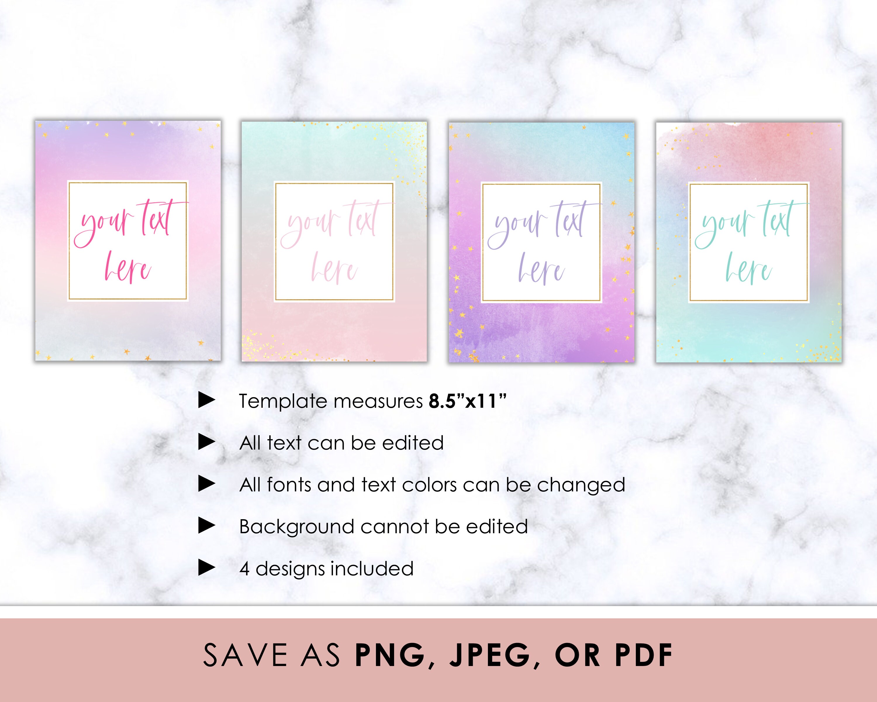 Pastel Gold Glitter Editable Binder Covers, Editable Binder Cover ...