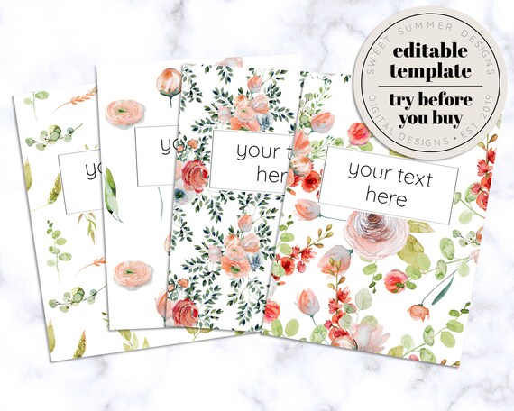 Sweet Floral Editable Binder Covers Editable Binder Cover | Etsy