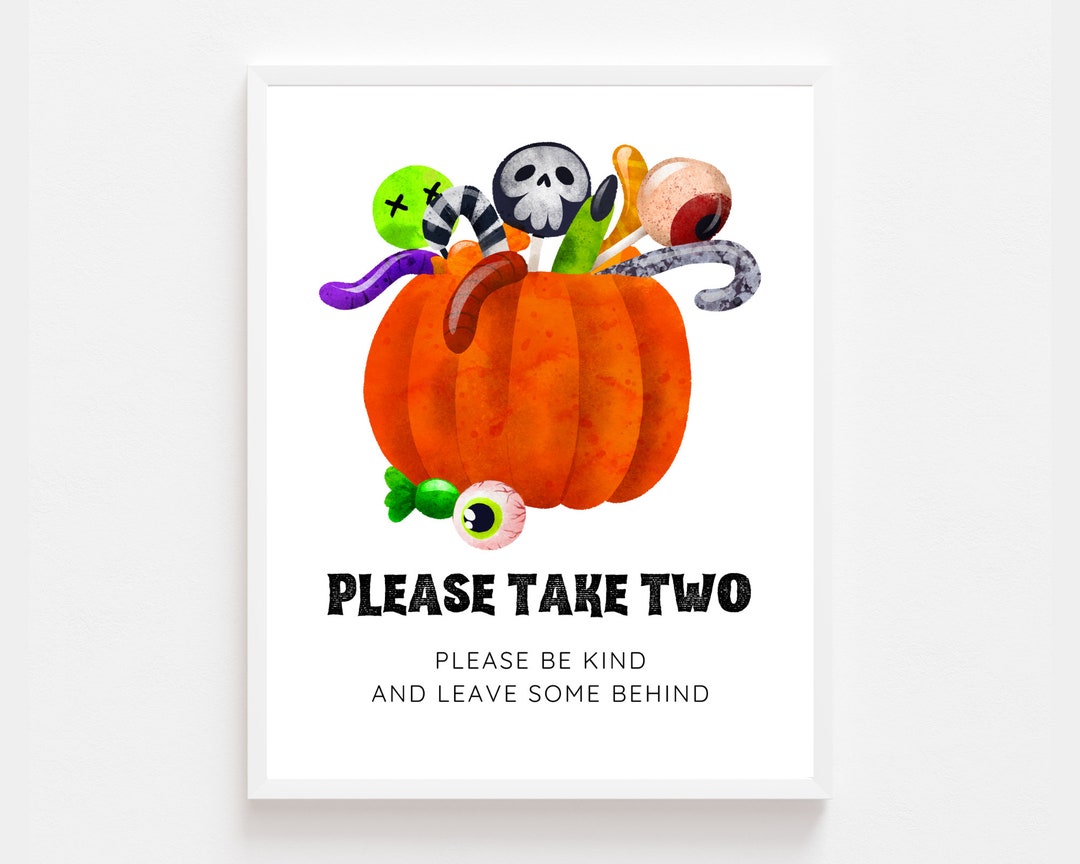 Trick or Treat Pumpkin Guts Sign Printable, Trick or Treat Sign, Please ...