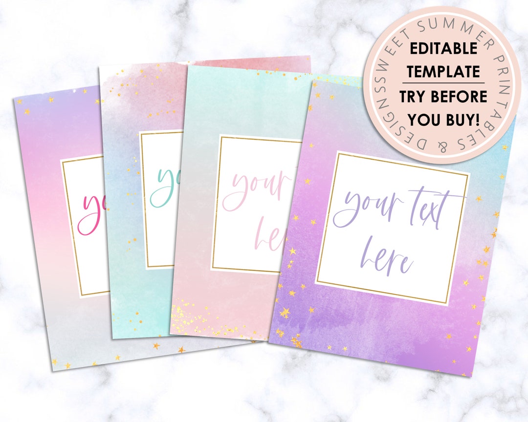 Pastel Gold Glitter Editable Binder Covers, Editable Binder Cover ...
