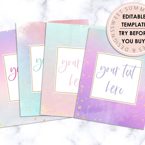 Pastel Gold Glitter Editable Binder Covers Editable Binder - Etsy