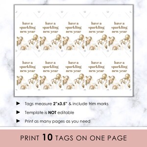 Gold Party Have A Sparkling New Year Tag Printable, New Year Tag ...