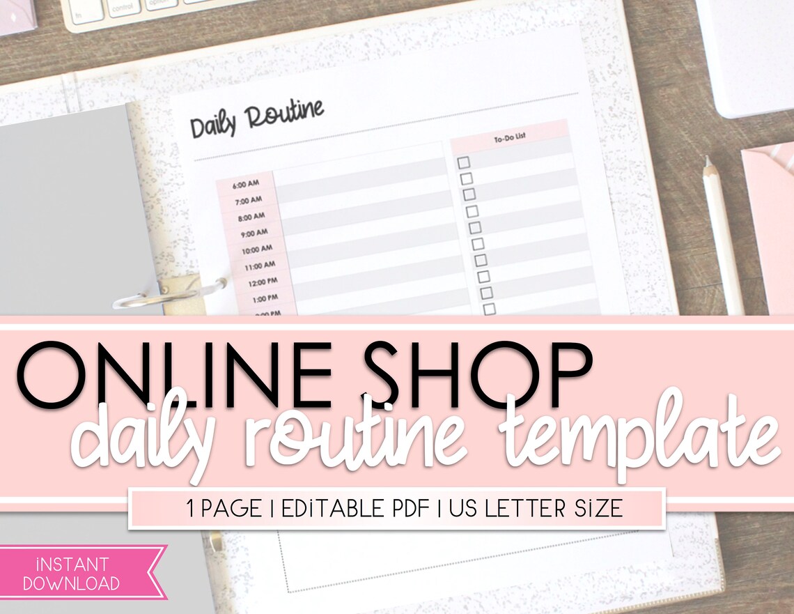 Daily Routine Template To-do List Daily Schedule Template - Etsy