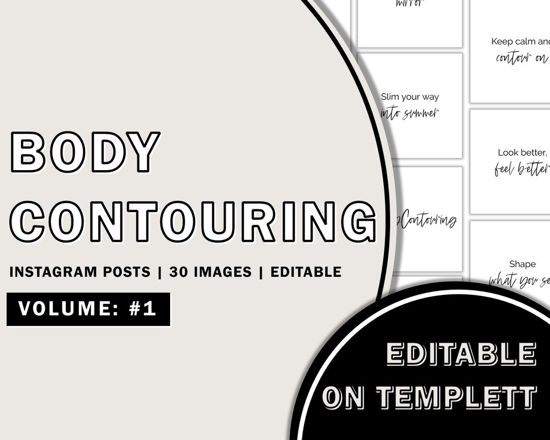 Body Contouring Editable Instagram Post Templates, Body Contour ...
