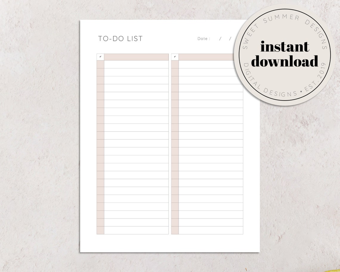 To-do List Printable Editable To-do List To-do List Sheet - Etsy