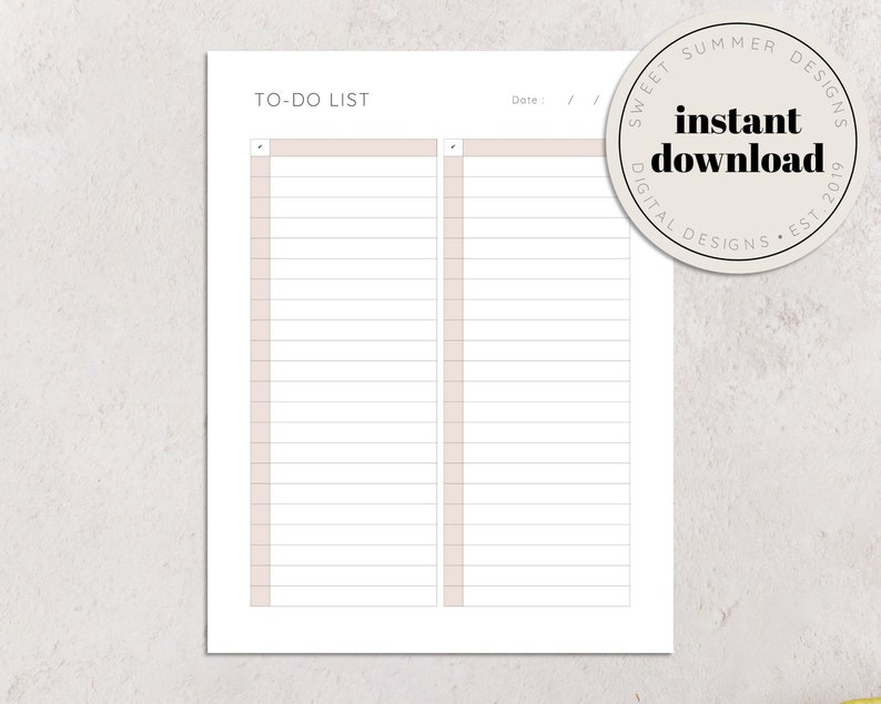 To-do List Printable Editable To-do List To-do List Sheet - Etsy