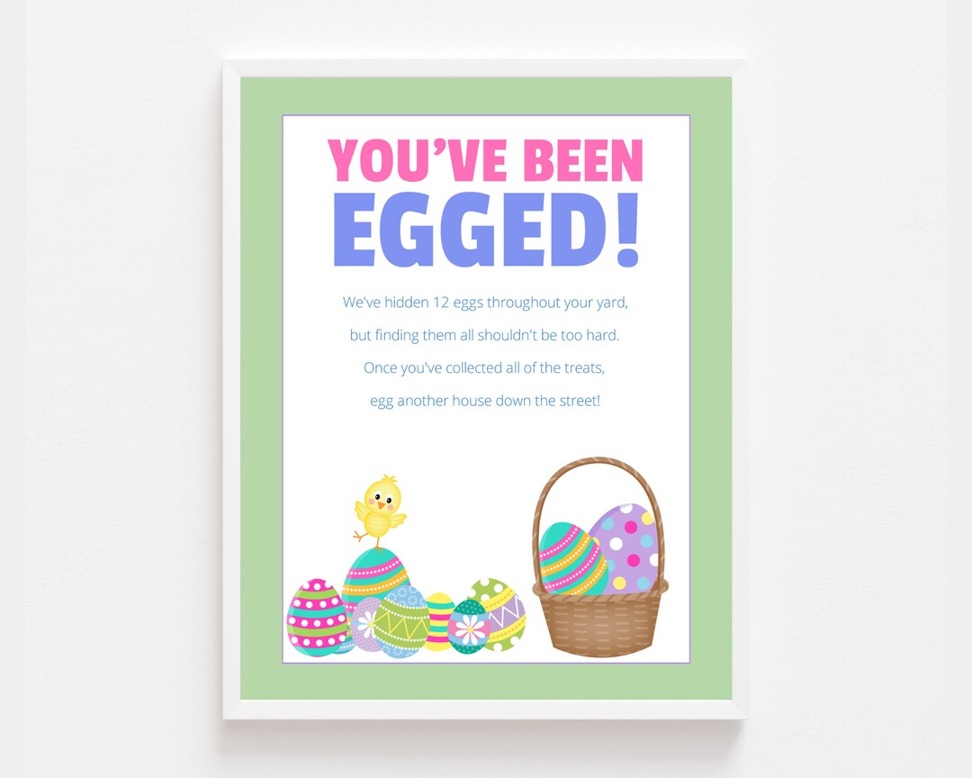 You've Been Egged Game Green Printable, We've Been Egged Printable ...