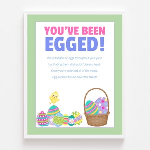 You've Been Egged Game Green Printable, We've Been Egged Printable ...