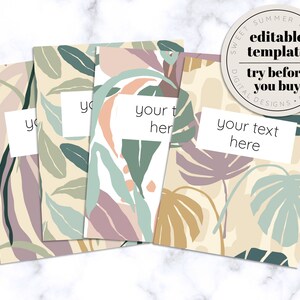 Tropical Spring Floral Editable Binder Covers, Editable Binder Cover ...