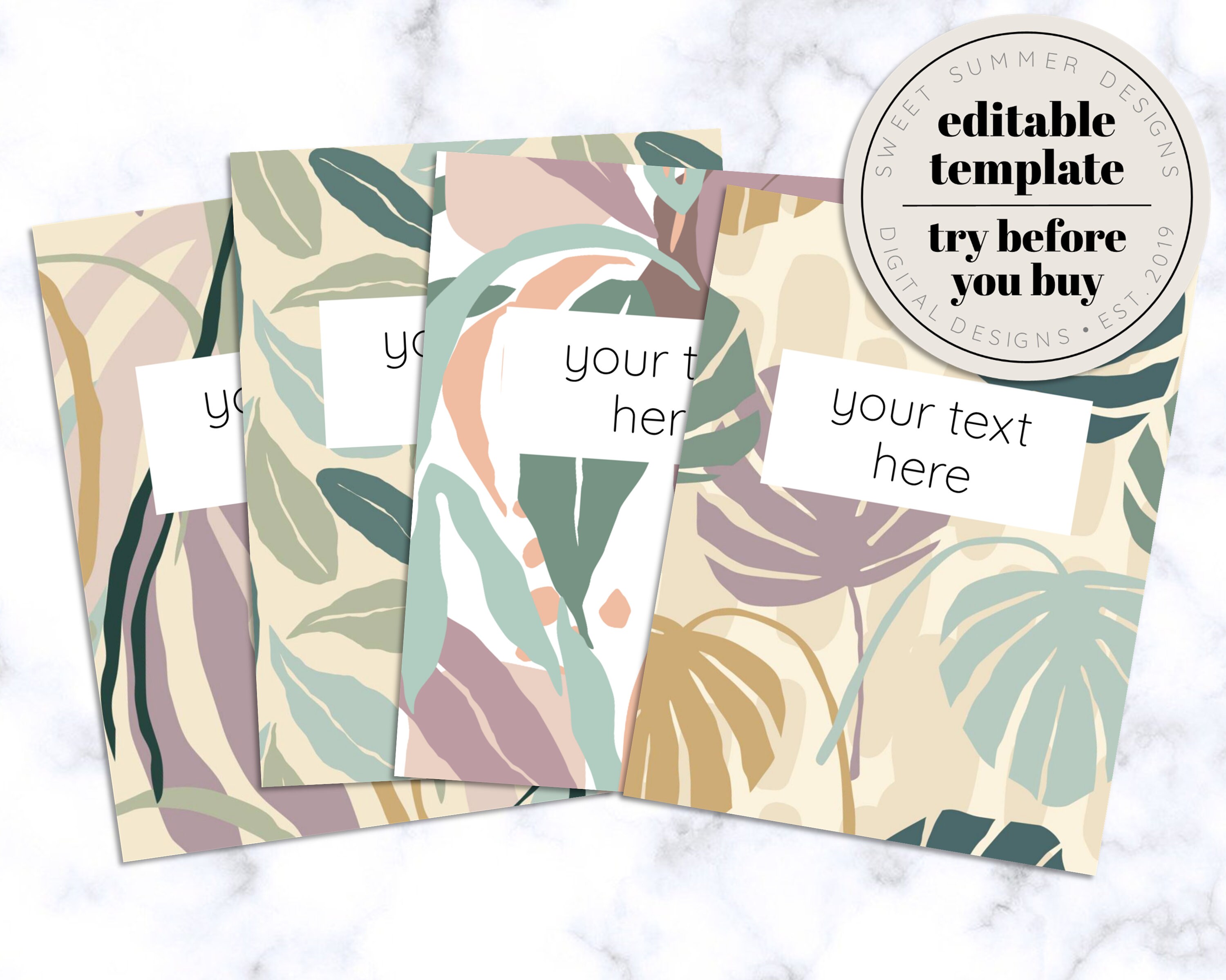 Tropical Spring Floral Editable Binder Covers Editable Binder - Etsy