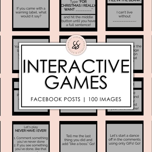 100 Rainbow Facebook Games Interactive Posts Social Media - Etsy