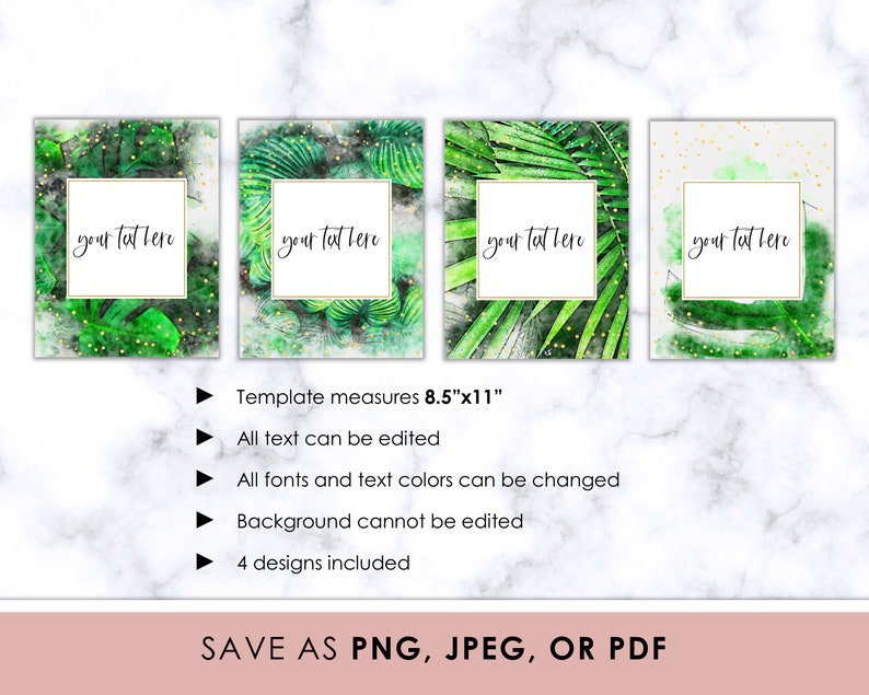 Tropical Leaves Editable Binder Covers Editable Binder Cover - Etsy
