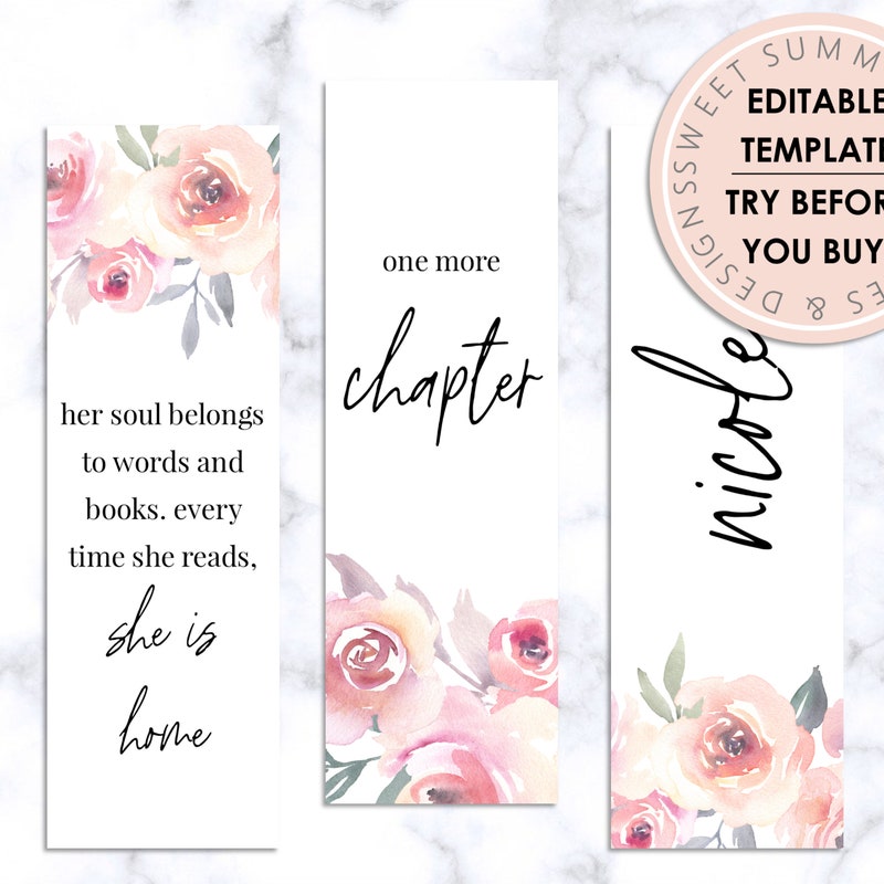 Bookmark Printable - Etsy