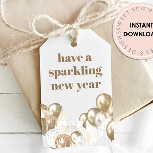 Gold Party Have A Sparkling New Year Tag Printable, New Year Tag ...