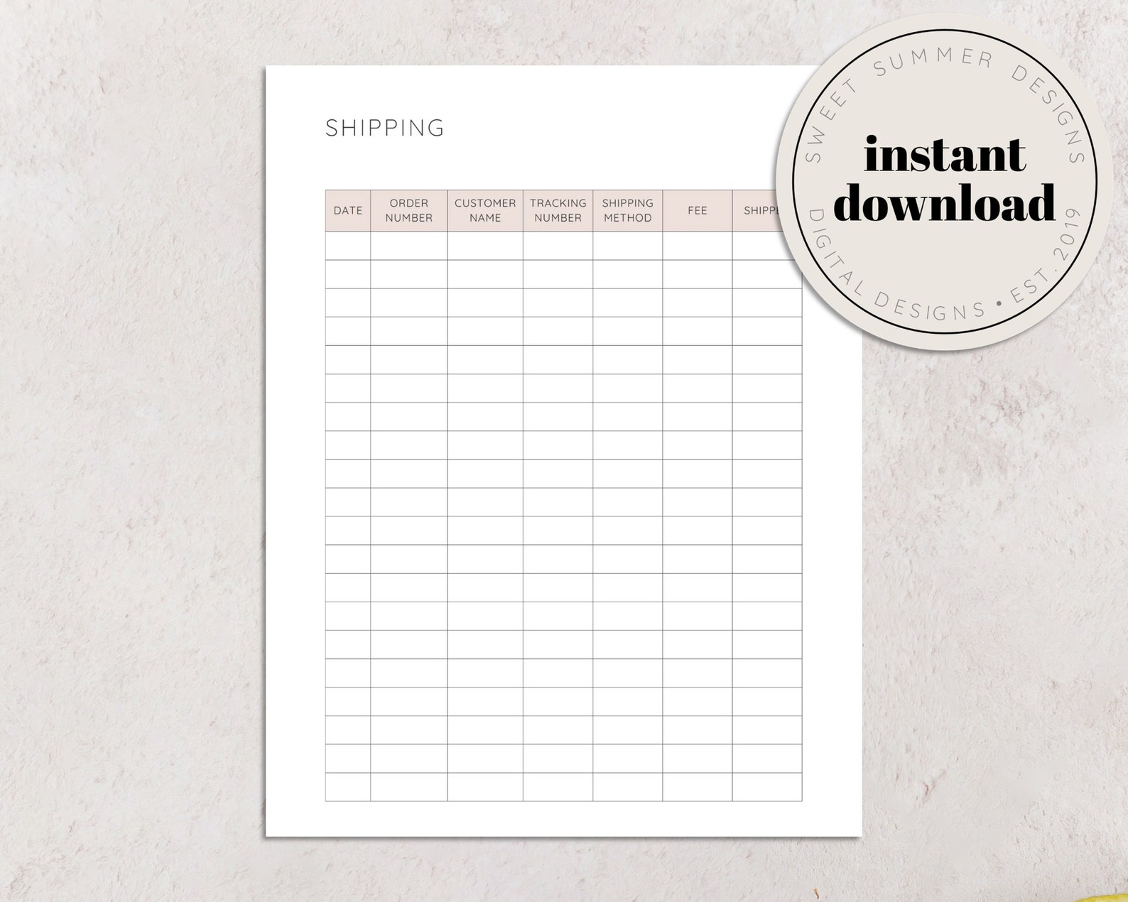 Shipping Tracker Printable Shipping Tracker Sheet Editable - Etsy