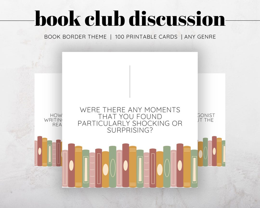 100 Book Border Book Club Questions Printable, Book Club Discussion ...