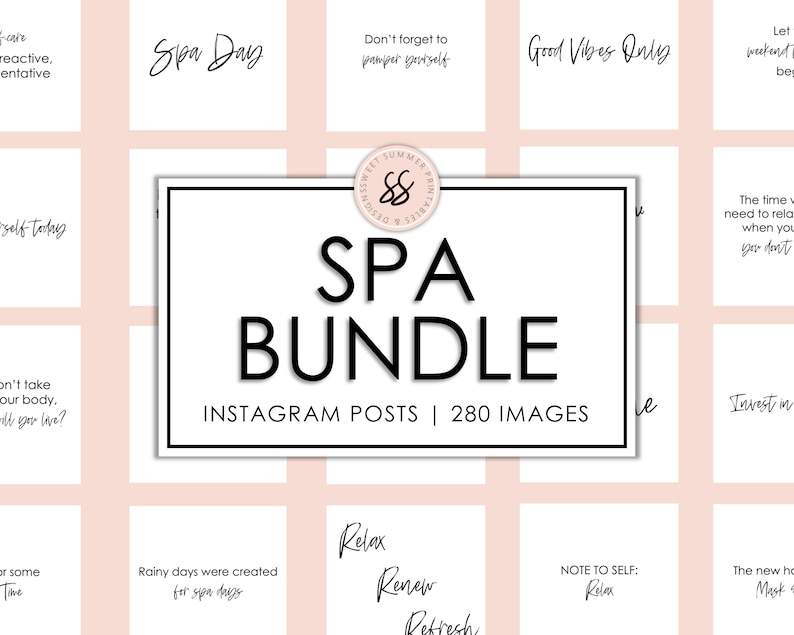 280 Spa and Relaxation Instagram Posts Spa Social Media | Etsy