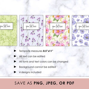 Floral Garden Editable Binder Covers, Floral Template, Editable Binder ...