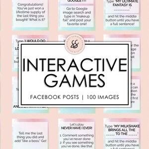 100 Rainbow Facebook Games Interactive Posts Social media | Etsy